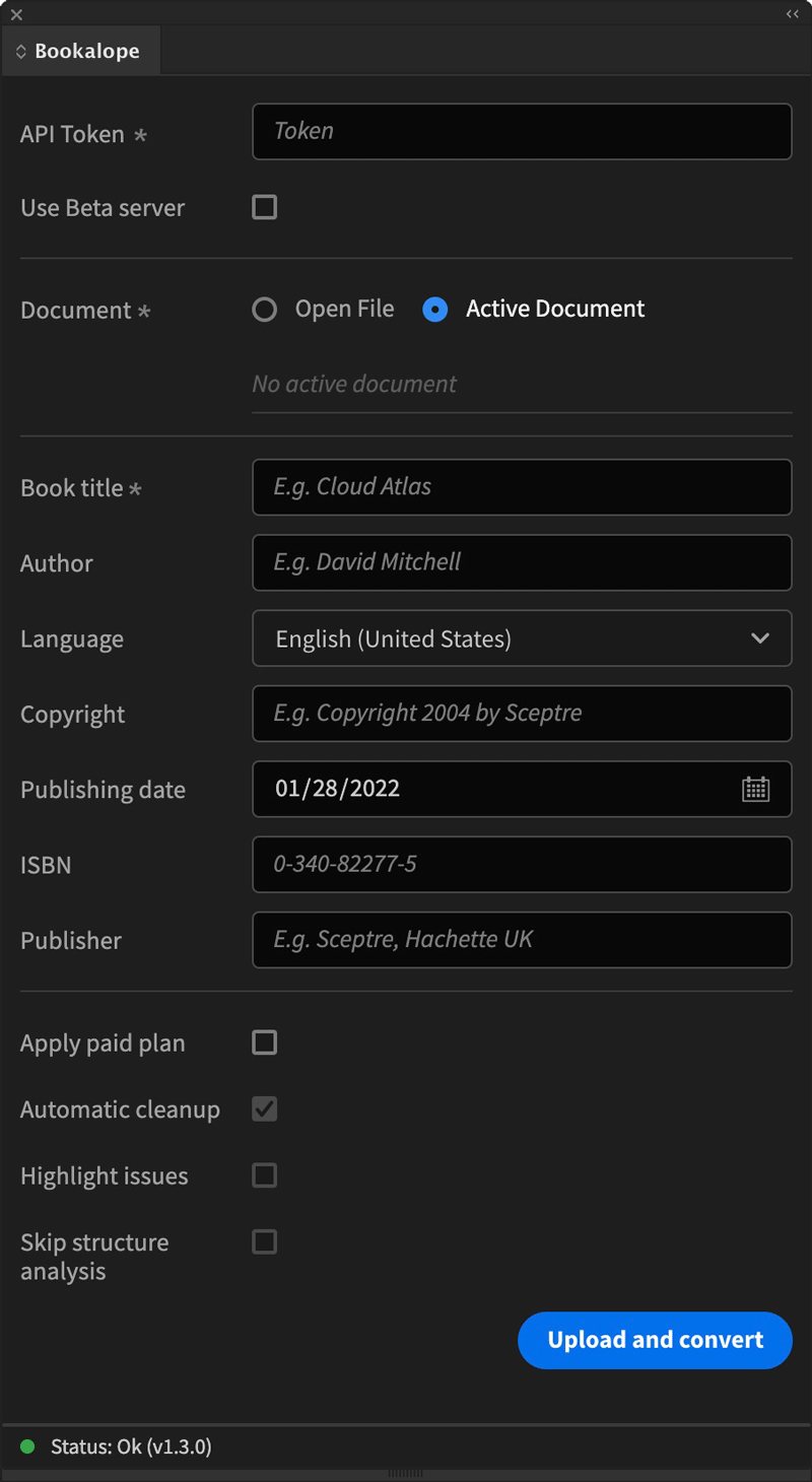 GitHub - bookalope/InDesign-CEP: Adobe CEP extension for InDesign to use the Bookalope cloud ...